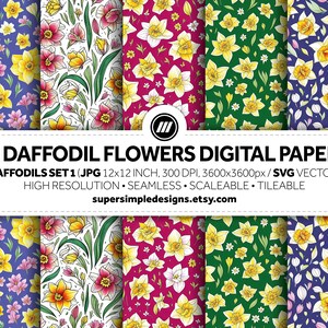 Daffodil Dreamscape: Daffodil Flower Set 1, 50 Digital Papers for ...
