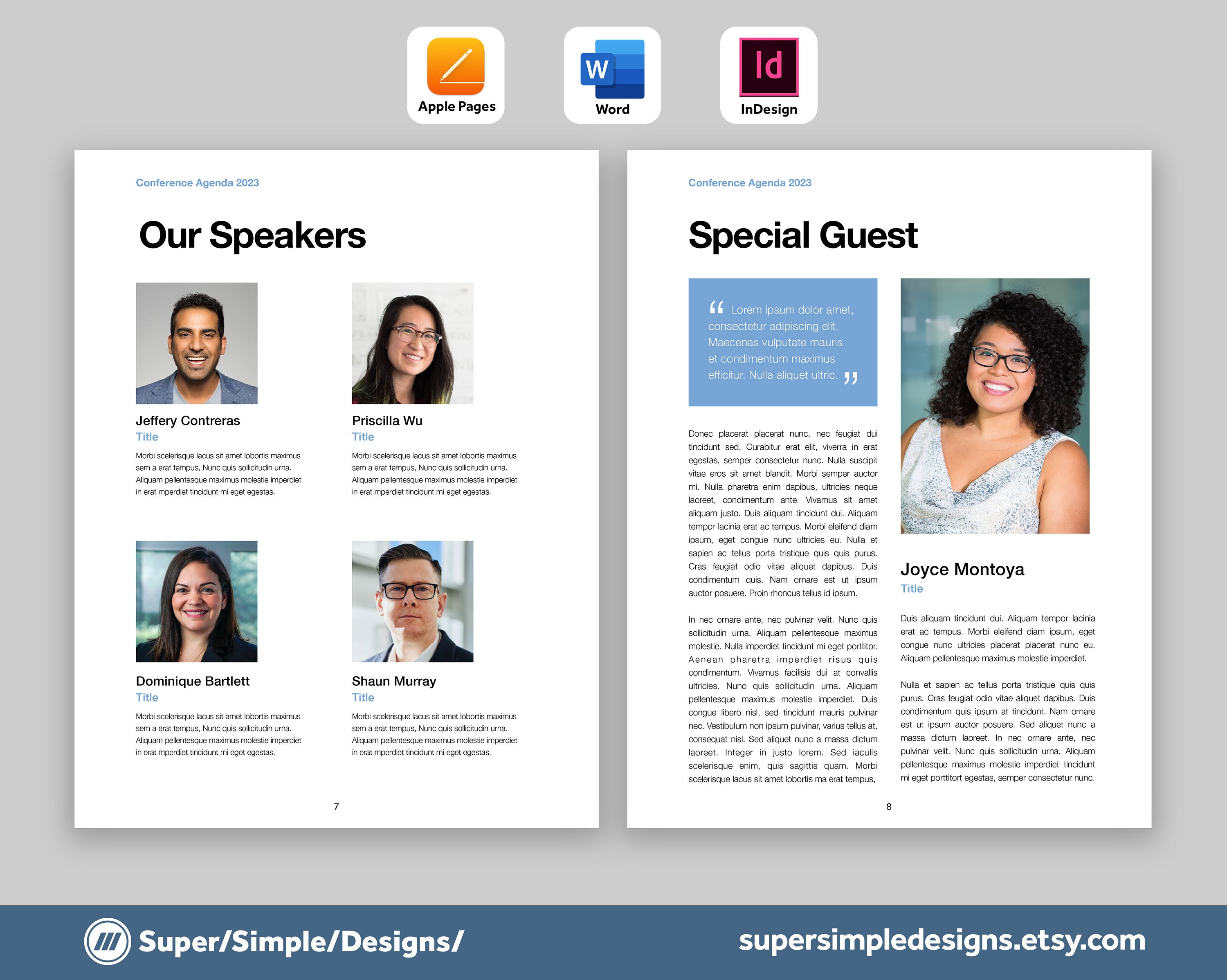 Conference Agenda Template for Pages, Word and Indesign | 24 Fully ...