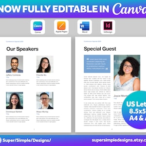 Conference Exhibition Agenda Template for Canva, Pages, Word and ...