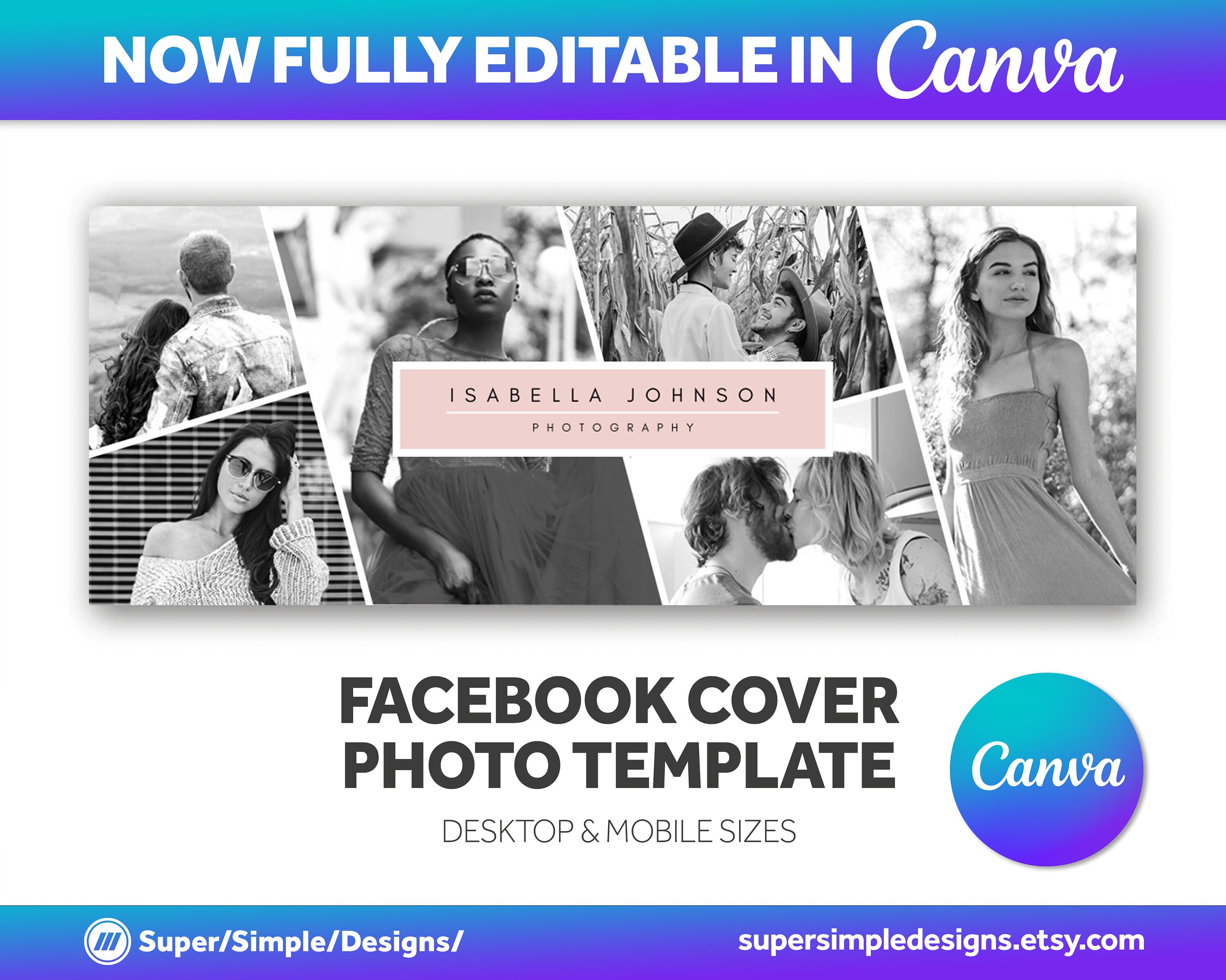 Canva Facebook Cover Photo Template for Photographers Desktop and ...
