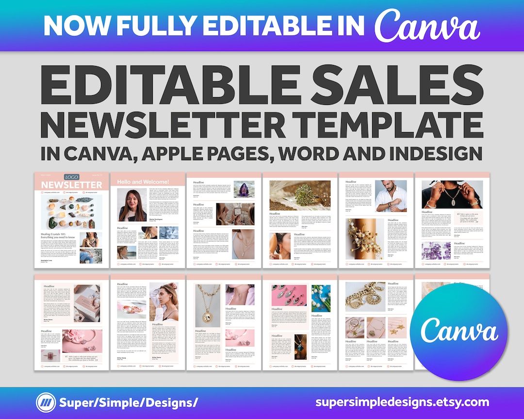 Sales Newsletter Mix and Match Template, Fully Editable in Canva, Pages ...
