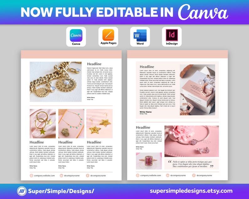 Sales Newsletter Mix and Match Template, Fully Editable in Canva, Pages ...