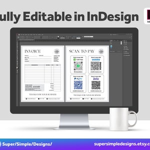 Fully Editable Canva Invoice and Scan to Pay Invoice Template ...