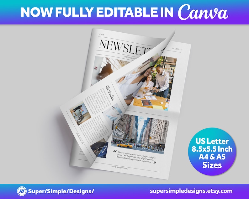 Canva Fold Out and Flyer Style Newsletter Mix and Match Template Cross ...