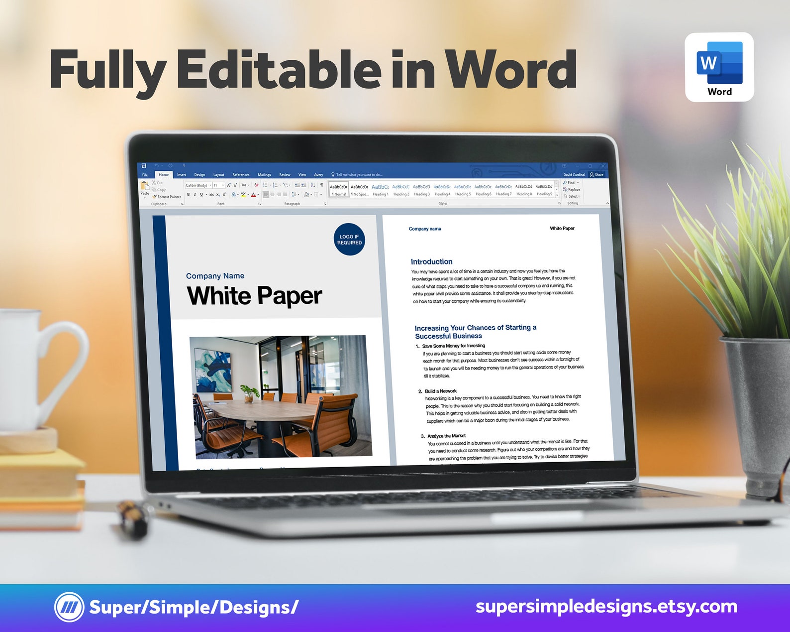 Canva Printable White Paper Template | Fully Written White Paper ...