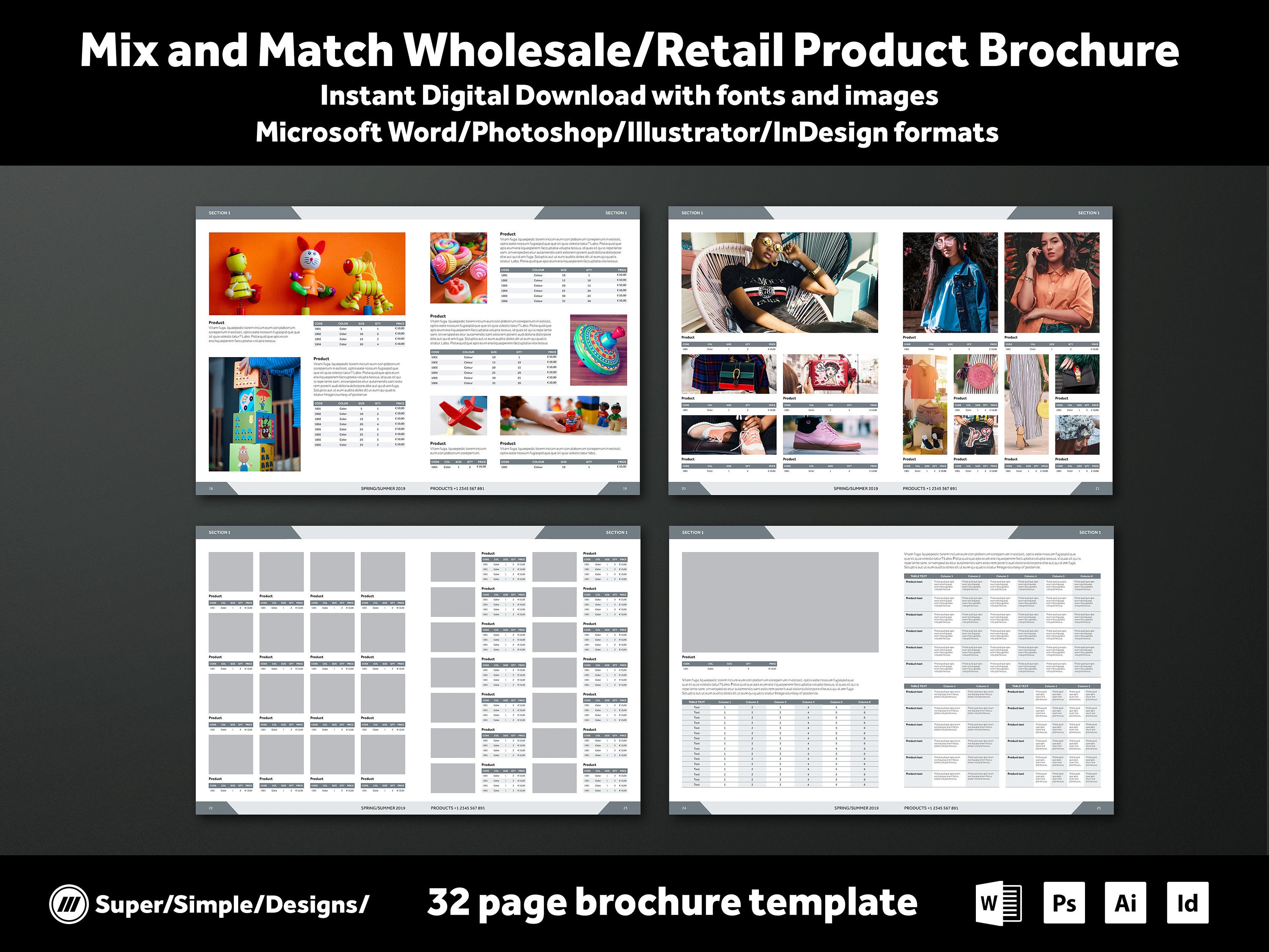 Editable Catalog Template Kit | Wholesale Retail Pricing Product Line ...