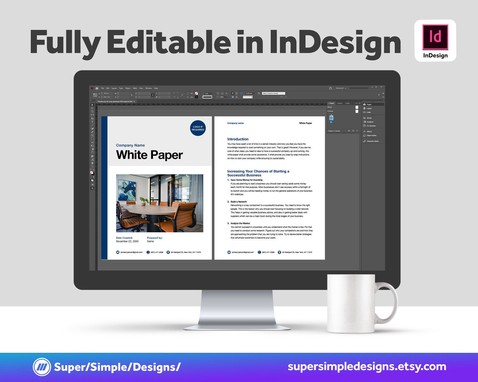 Canva Printable White Paper Template | Fully Written White Paper ...