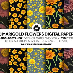 Magical Marigold: Set 1 of Marigold Floral Bliss. Immerse in the Allure ...
