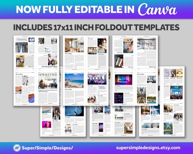 Canva Fold Out and Flyer Style Newsletter Mix and Match Template Cross ...