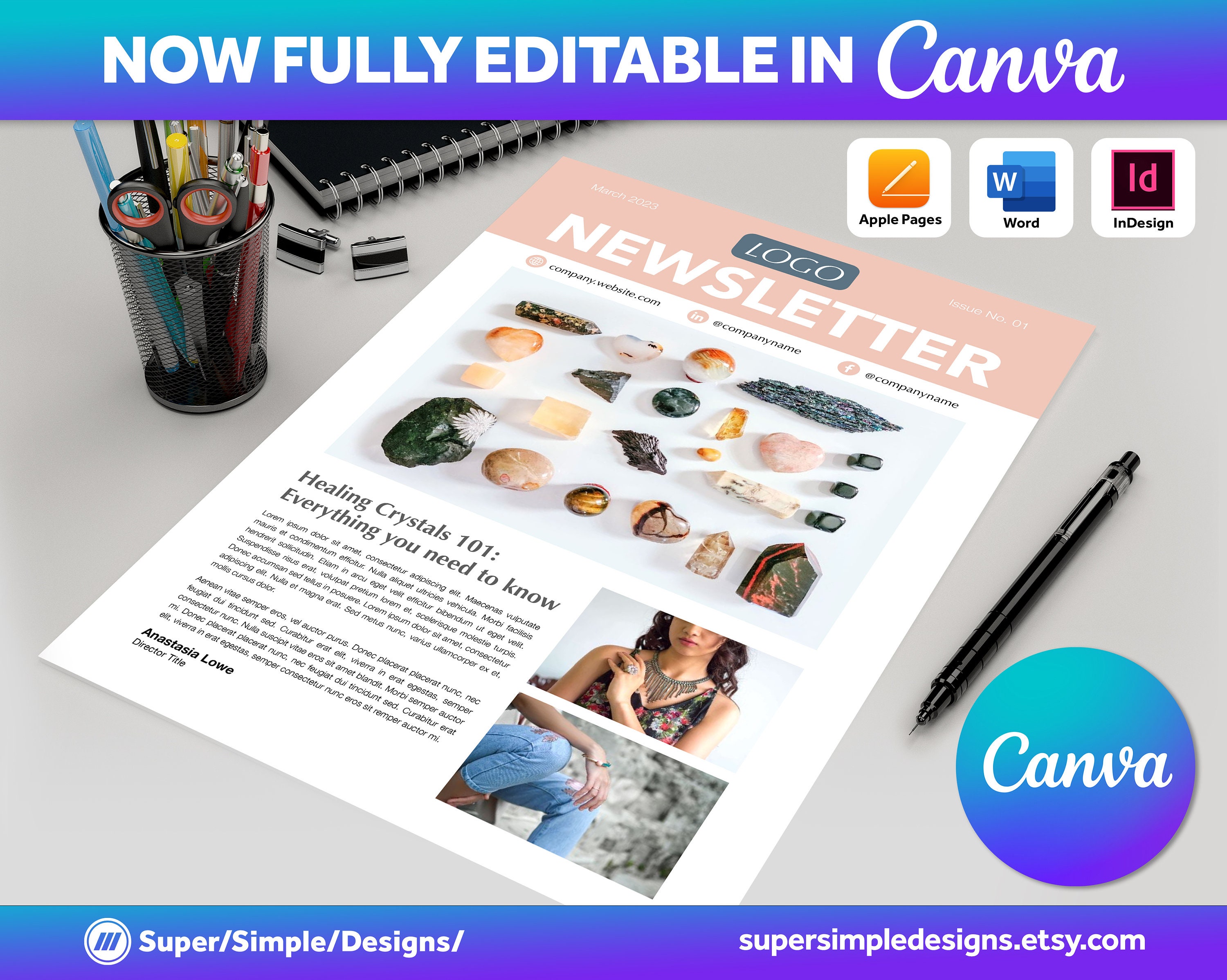 Sales Newsletter Mix and Match Template, Fully Editable in Canva, Pages ...