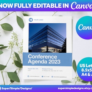 Conference Exhibition Agenda Template for Canva, Pages, Word and ...