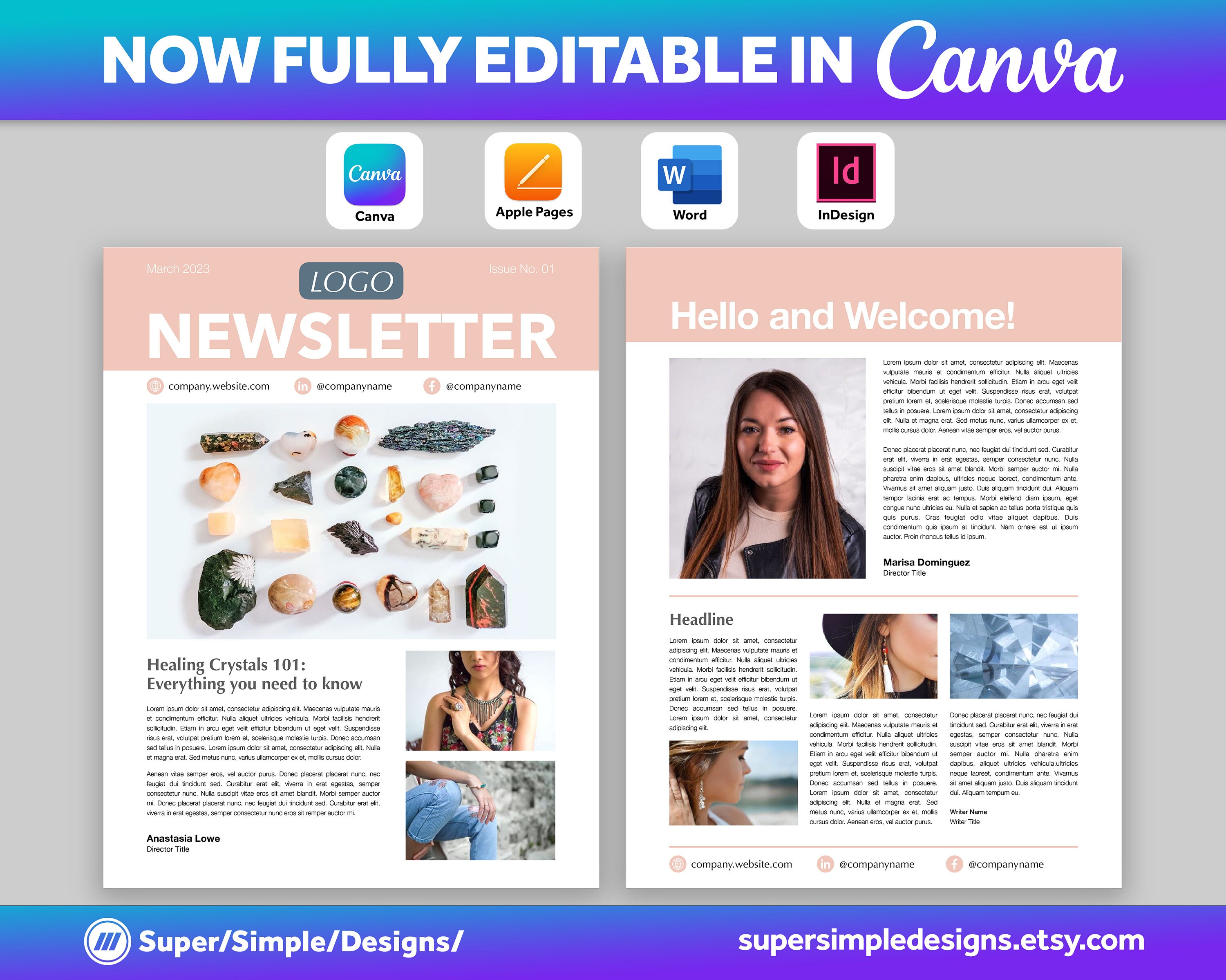 Sales Newsletter Mix and Match Template, Fully Editable in Canva, Pages ...