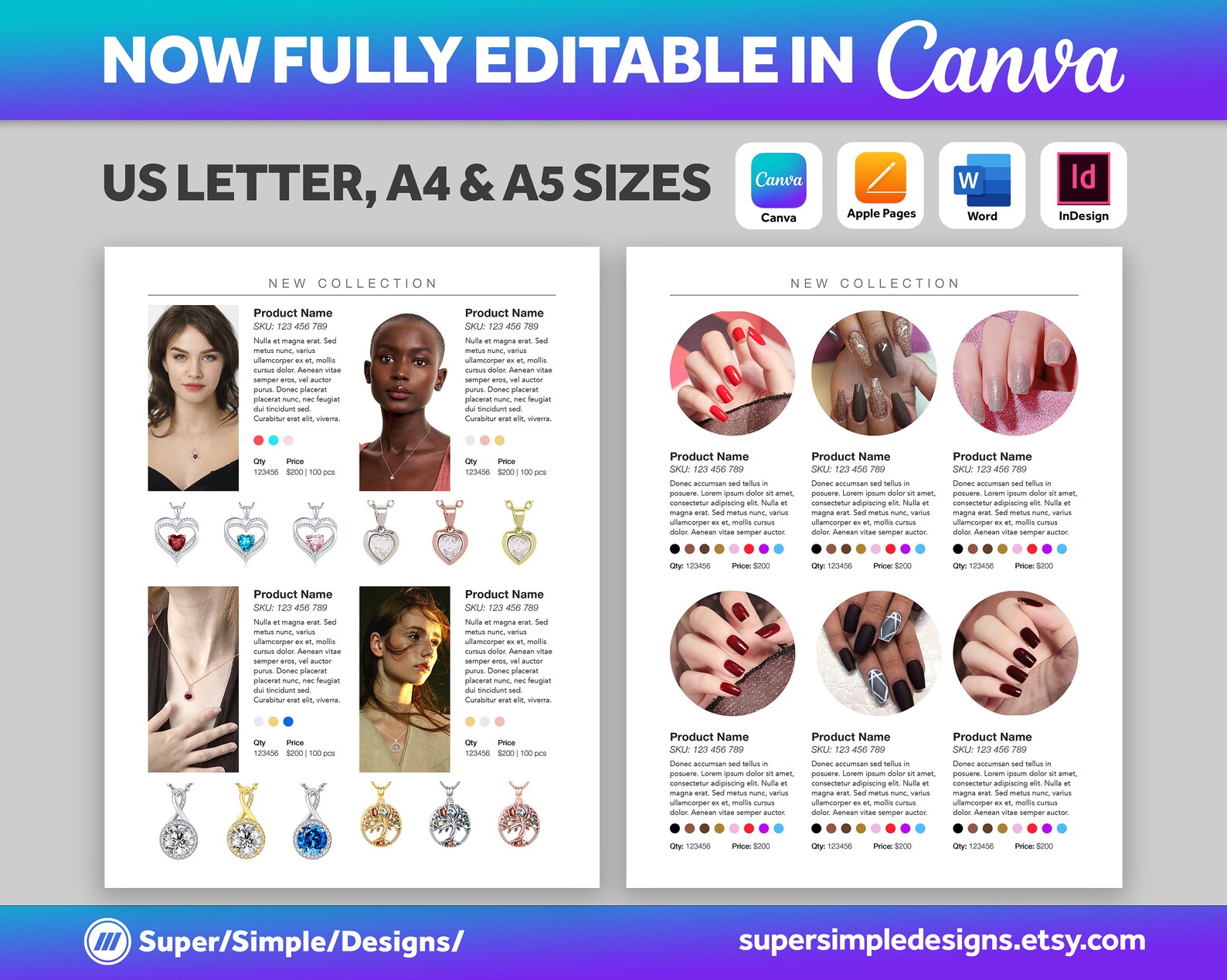 Canva Product Line Sheet Mix & Match Template, 100+ Product Catalog ...