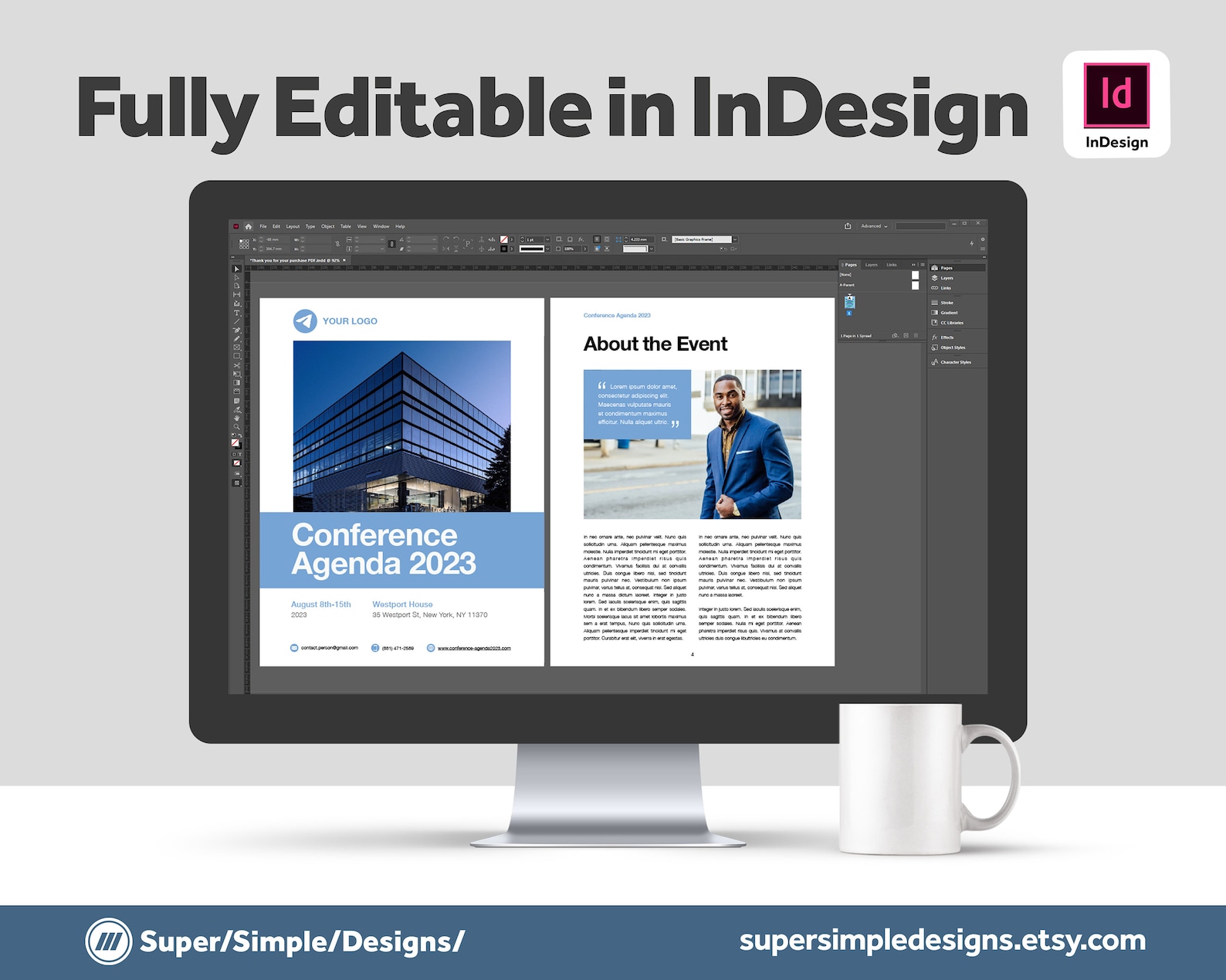 Conference Agenda Template for Pages, Word and Indesign | 24 Fully ...