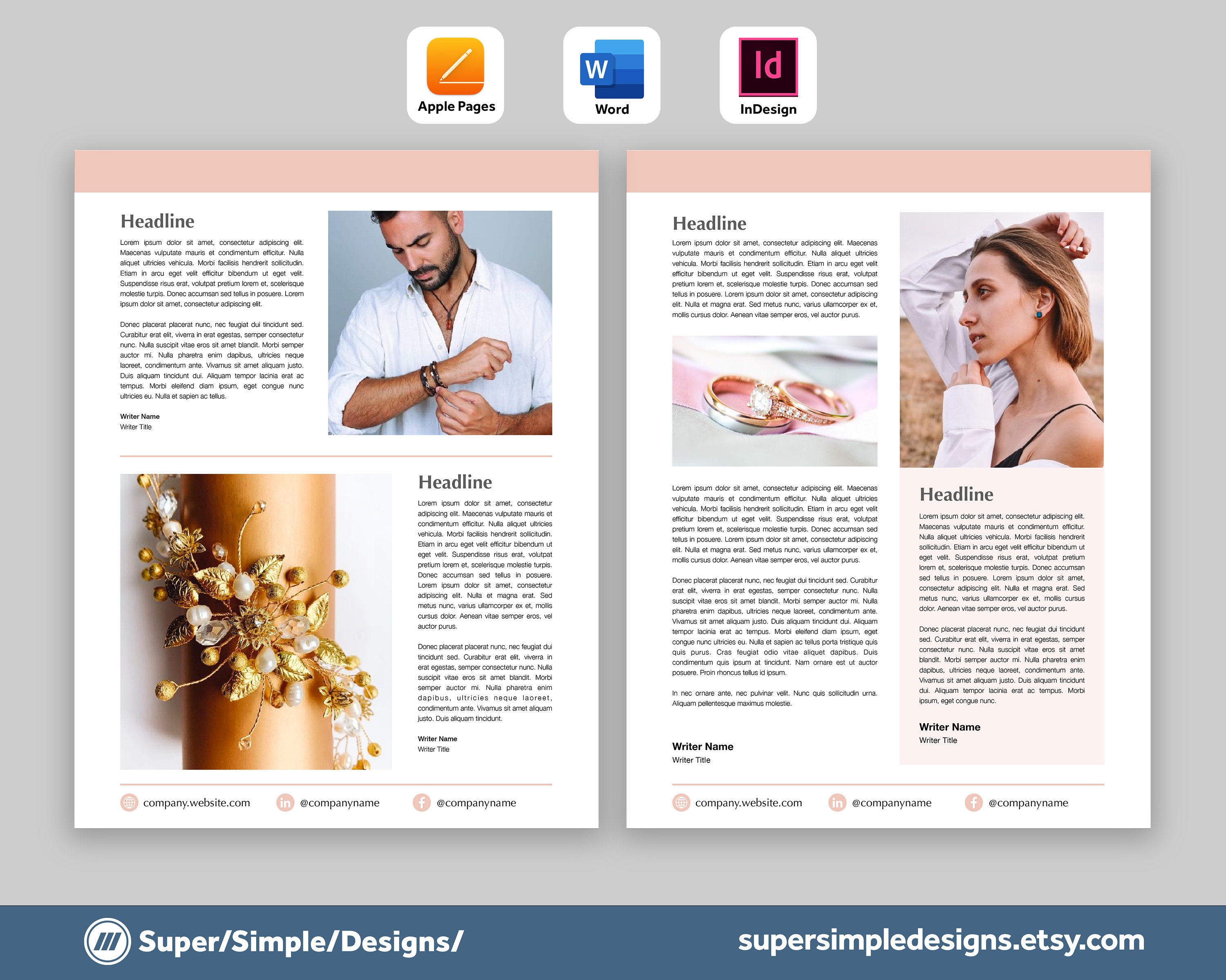 Sales Newsletter Mix and Match Template, Fully Editable in Pages, Word ...