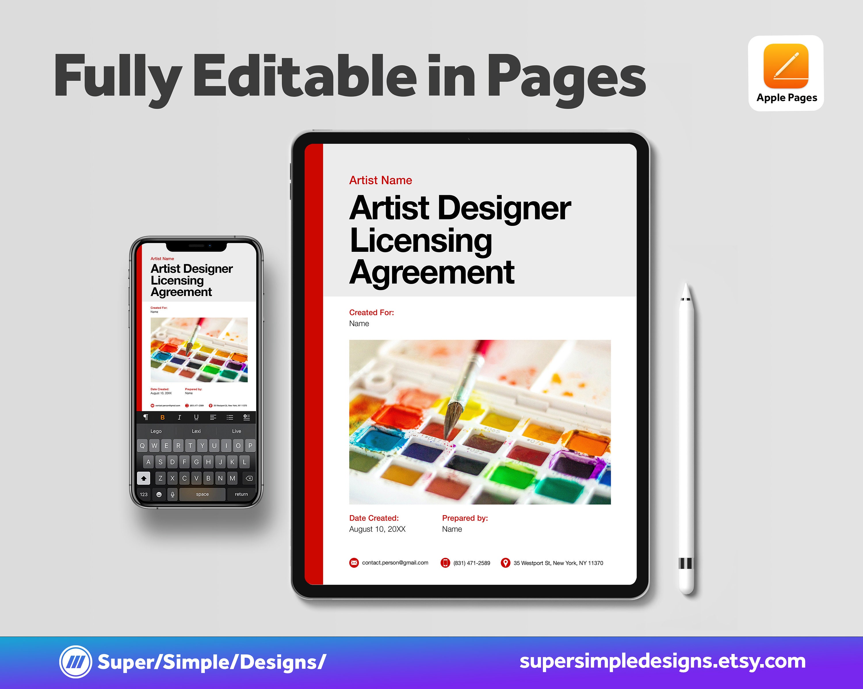 Canva Artist Designer Licensing Agreement Template Fully Written ...