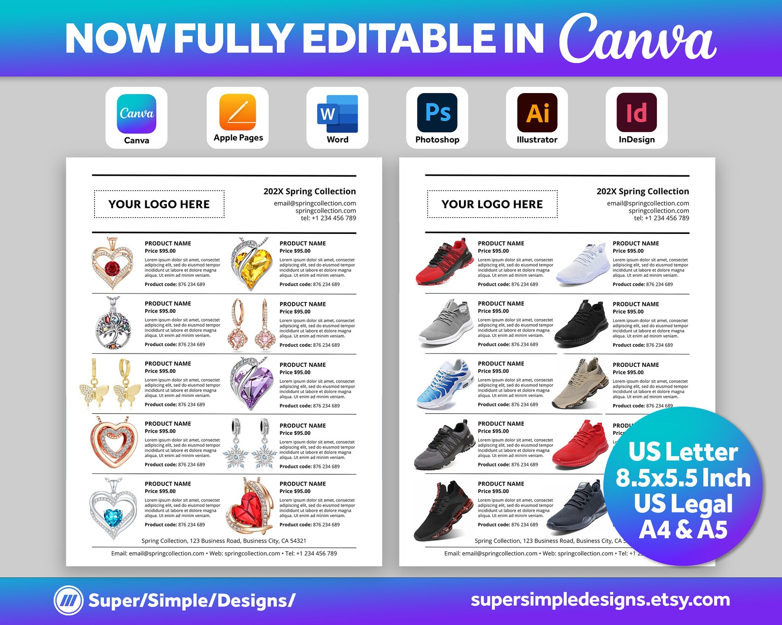 Canva Printable Product Price List, Printable Wholesale Catalog ...