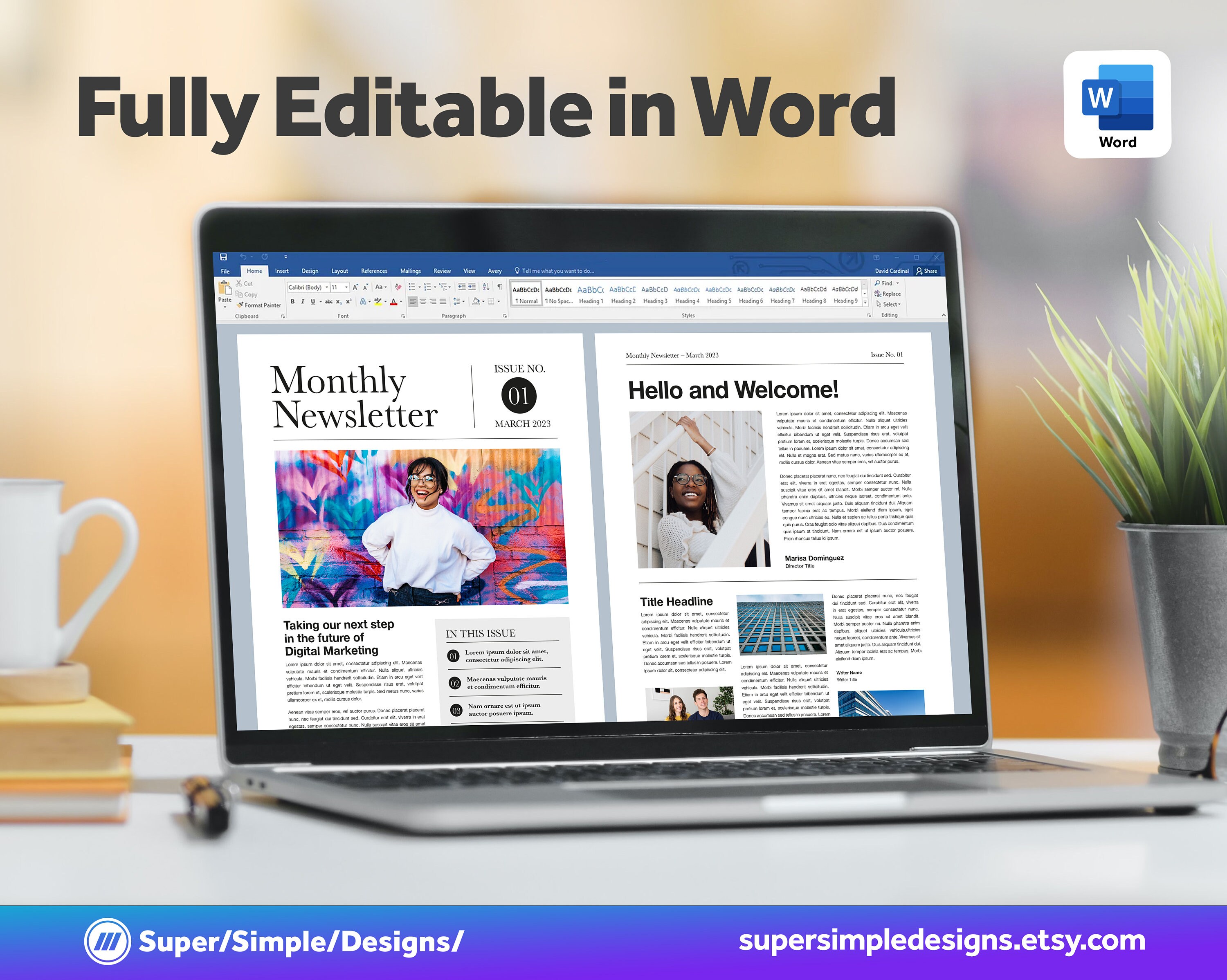 Canva Newsletter Single and Double Page Template | 8.5x11, 5.5x8.5, A4 ...