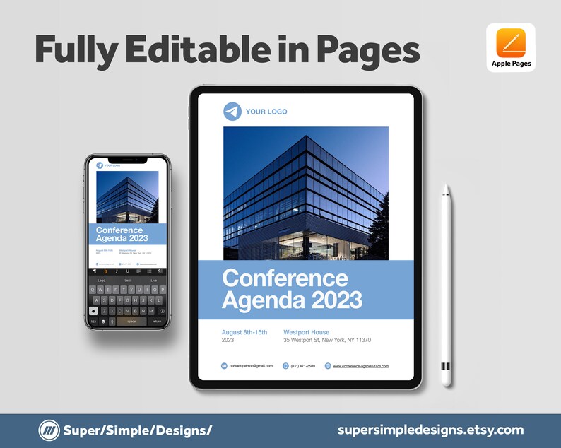 Conference Agenda Template for Pages, Word and Indesign | 24 Fully ...