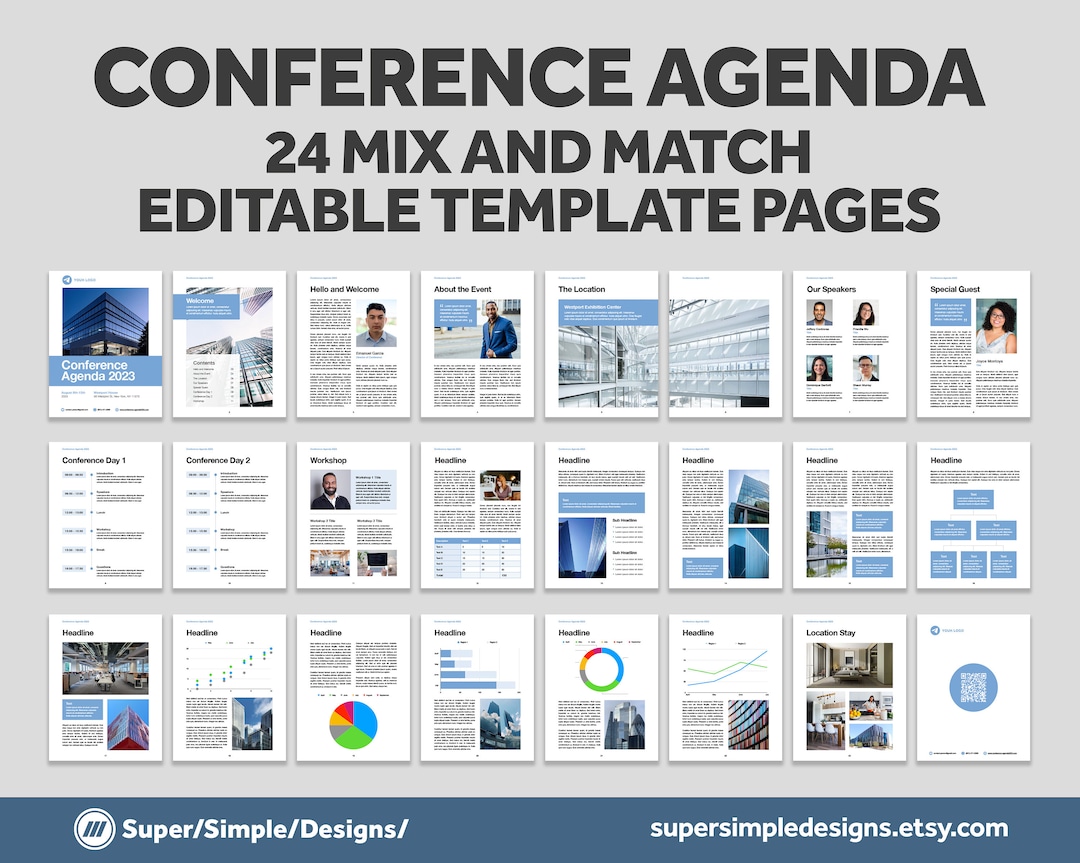 Conference Agenda Template for Pages, Word and Indesign | 24 Fully ...