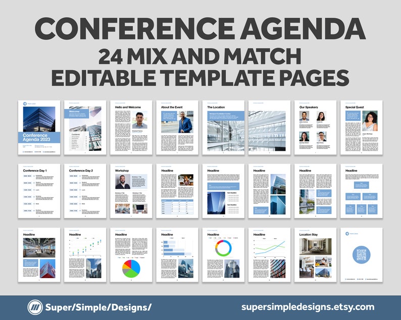 Conference Agenda Template for Pages, Word and Indesign | 24 Fully ...