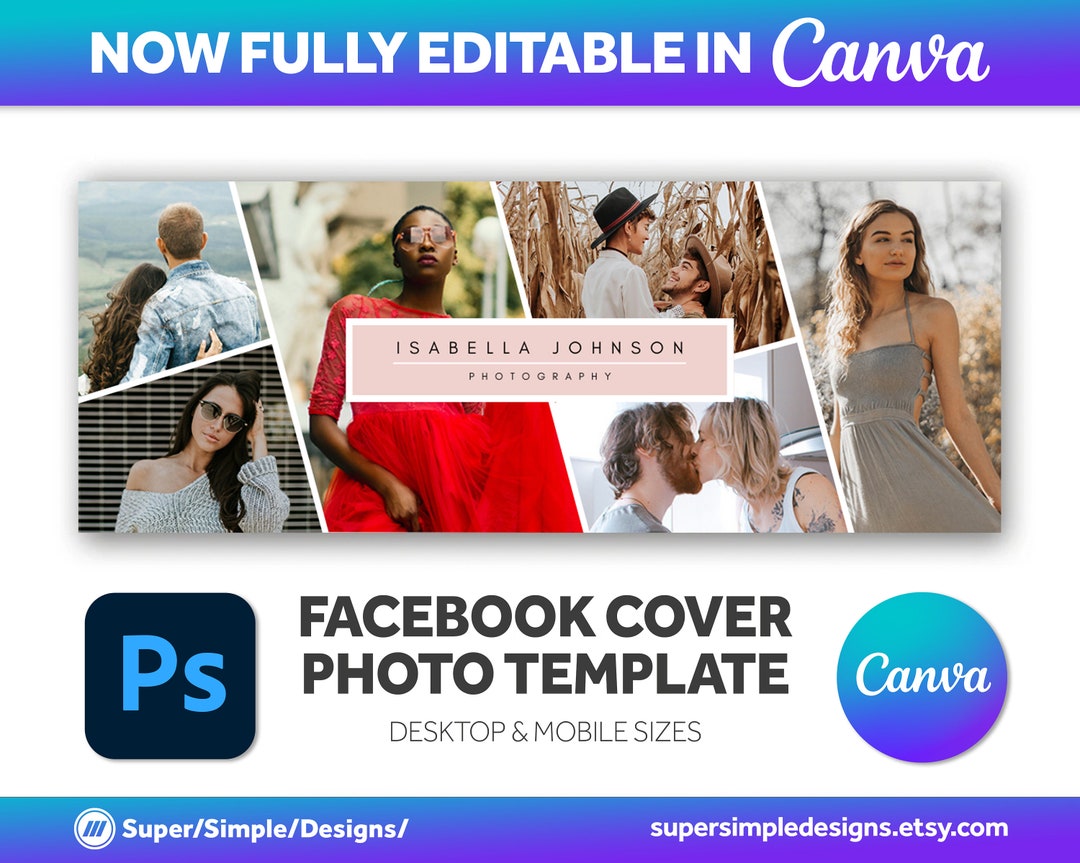 Canva Facebook Cover Photo Template for Photographers Desktop and ...
