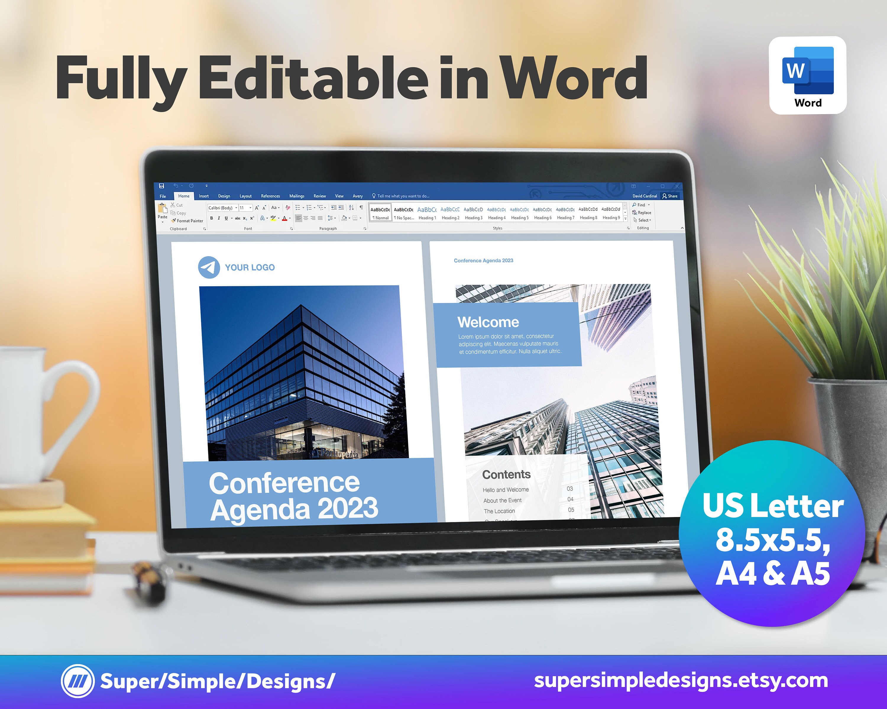 Conference Exhibition Agenda Template for Canva, Pages, Word and ...