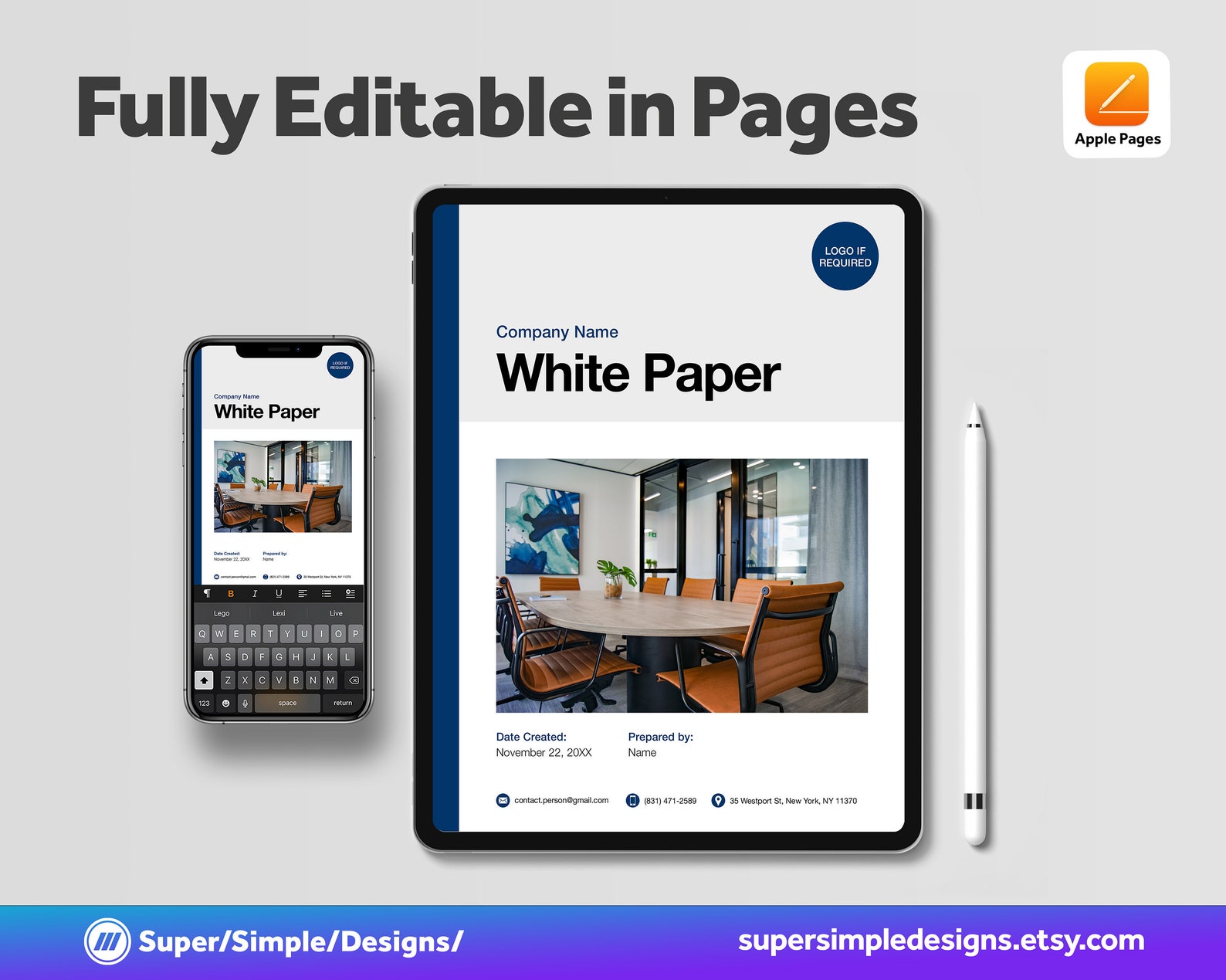 Canva Printable White Paper Template | Fully Written White Paper ...