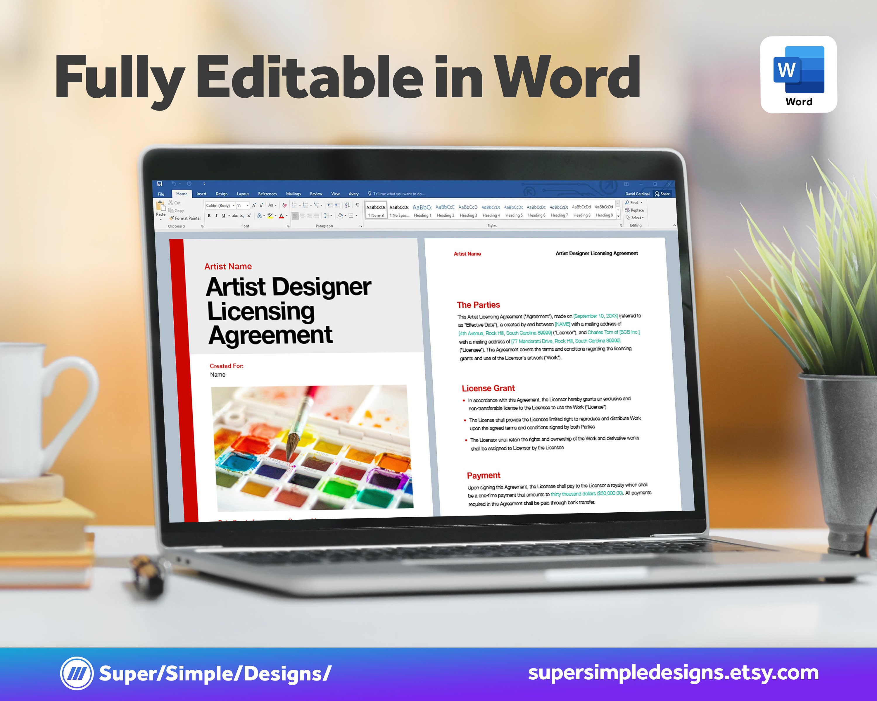 Canva Artist Designer Licensing Agreement Template Fully Written ...