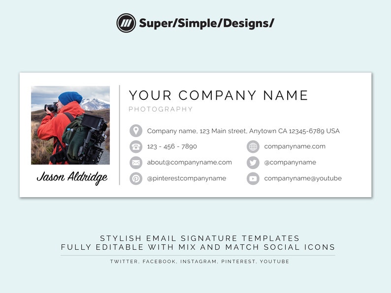 Email Signature Template With Multiple Elegant Styles for - Etsy
