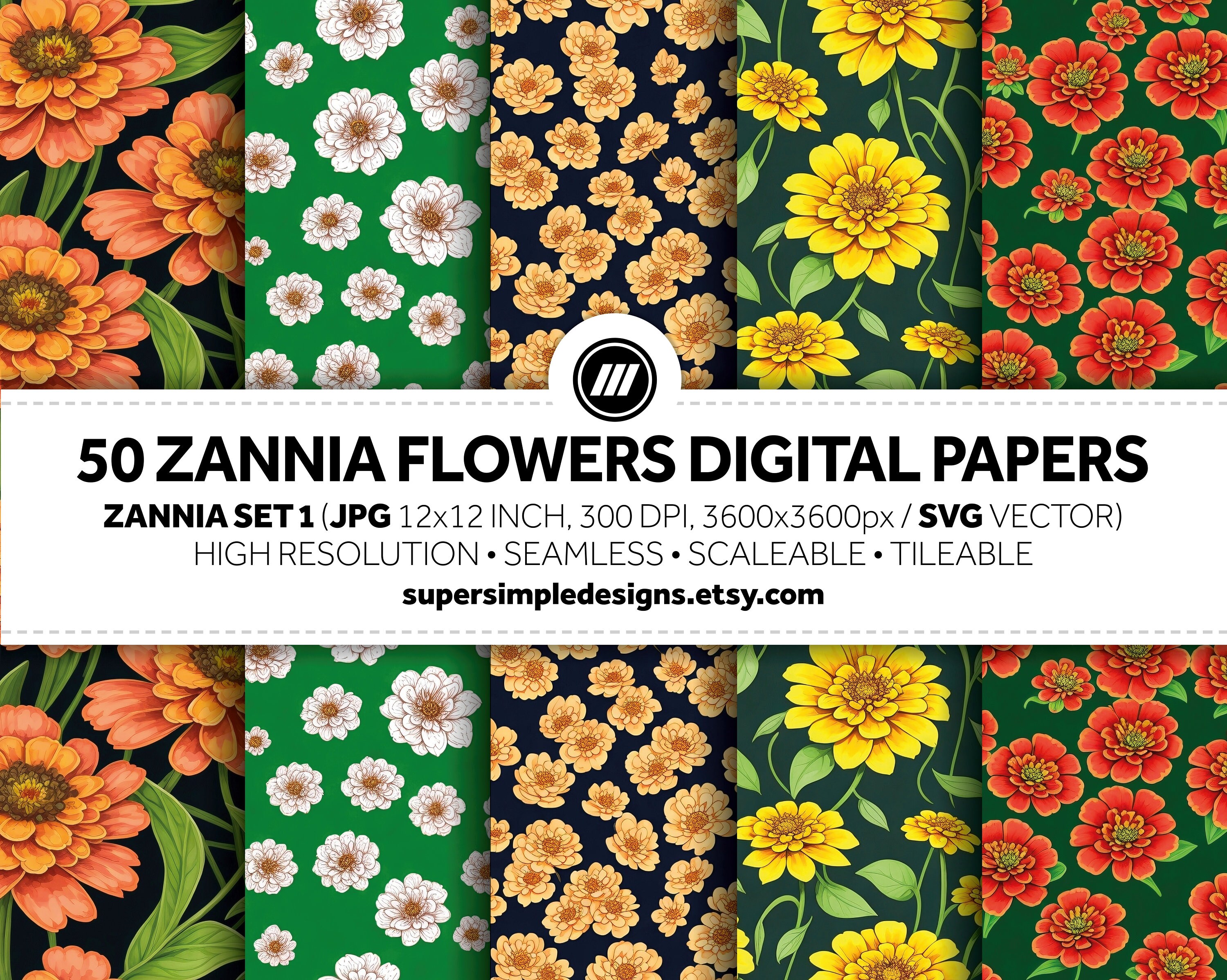 Zinnia Harmony: Set 1 of Zannia Floral Bliss. Immerse Yourself in the ...