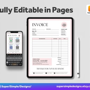 Fully Editable Canva Invoice and Scan to Pay Invoice Template ...