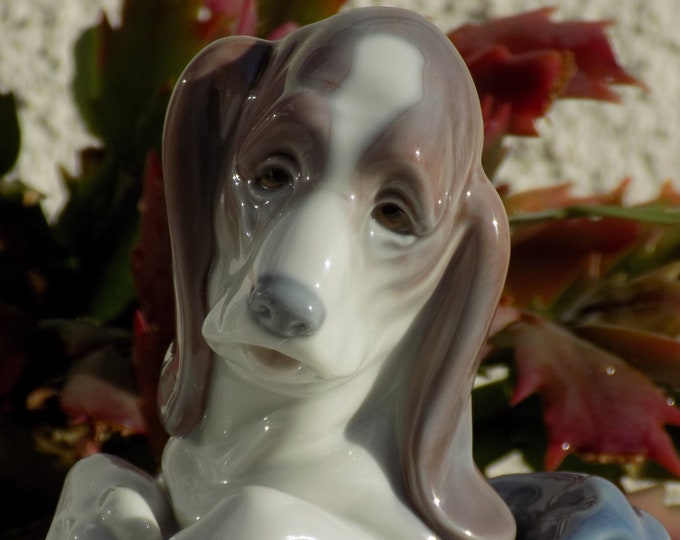 LLADRÓ 1128 DOG IN the Basket.cachorrito.lladró Handmade Porcelain ...