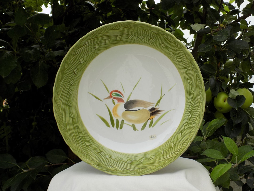 ESTE CERAMICHE PORCELLANE Large Duck Pattern Bowl Made in Italy.dipinto ...