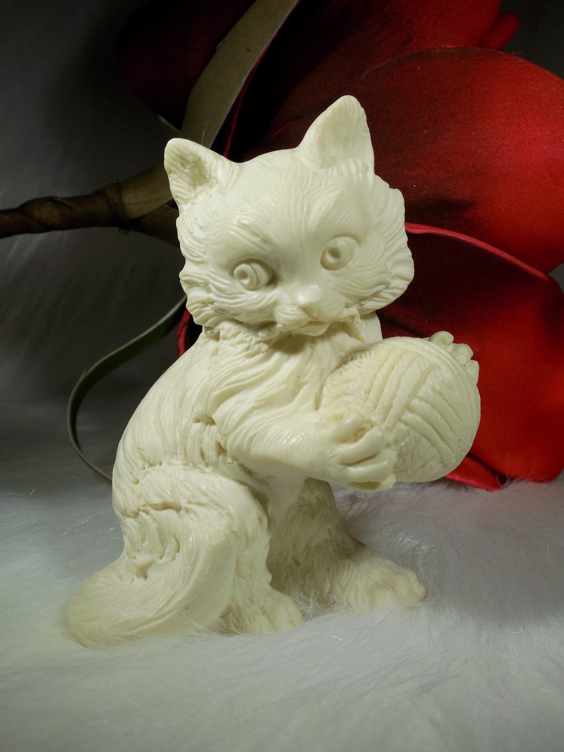A.SANTINI CAT Figurine.vintage Albaster Cat.classic Santini Sculpture ...