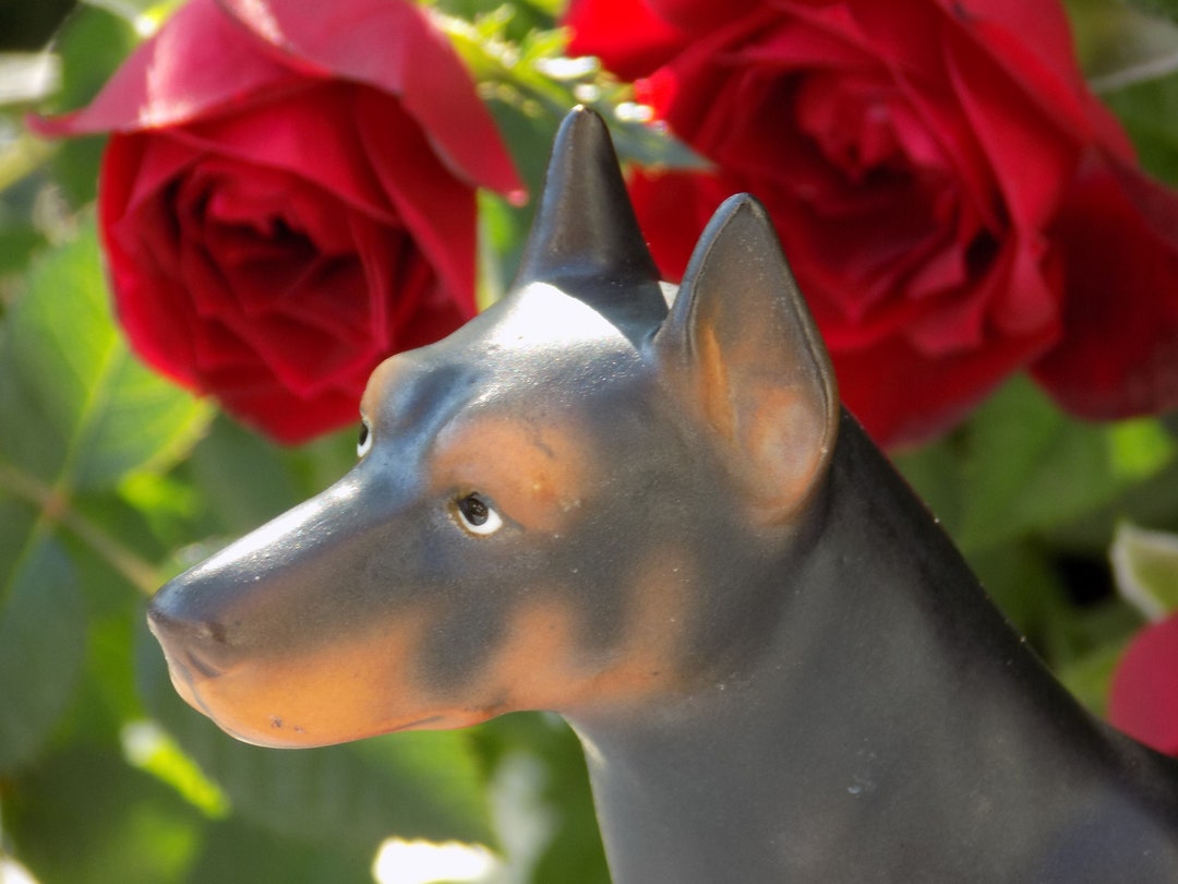 VINTAGE DOBERMAN PINSCHER Dog Figurine.doberman Matte Finish.dobermann ...