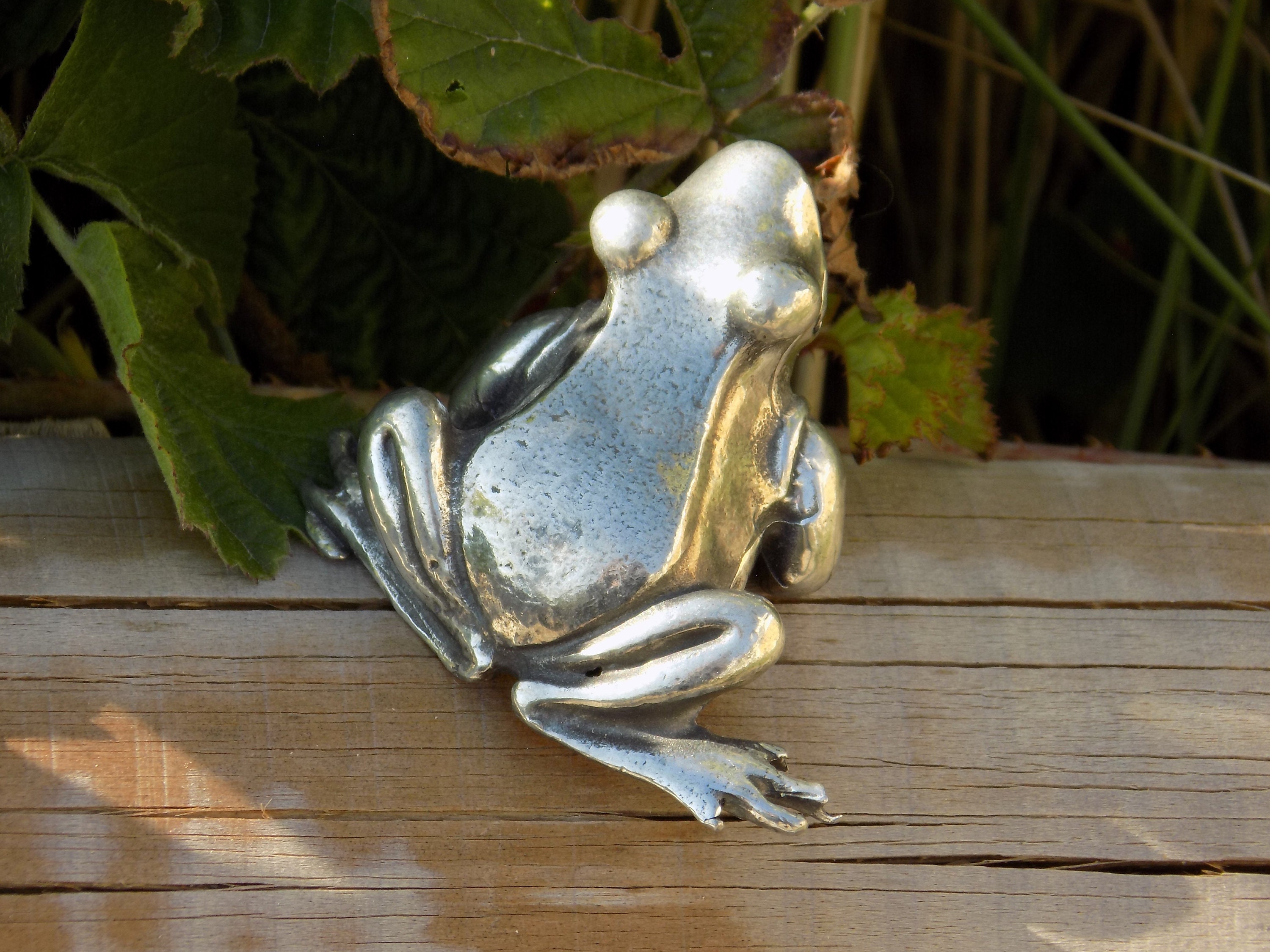 VINTAGE PEWTER Frogs.gelria Tin.pewter Frog Figurine.vintage | Etsy
