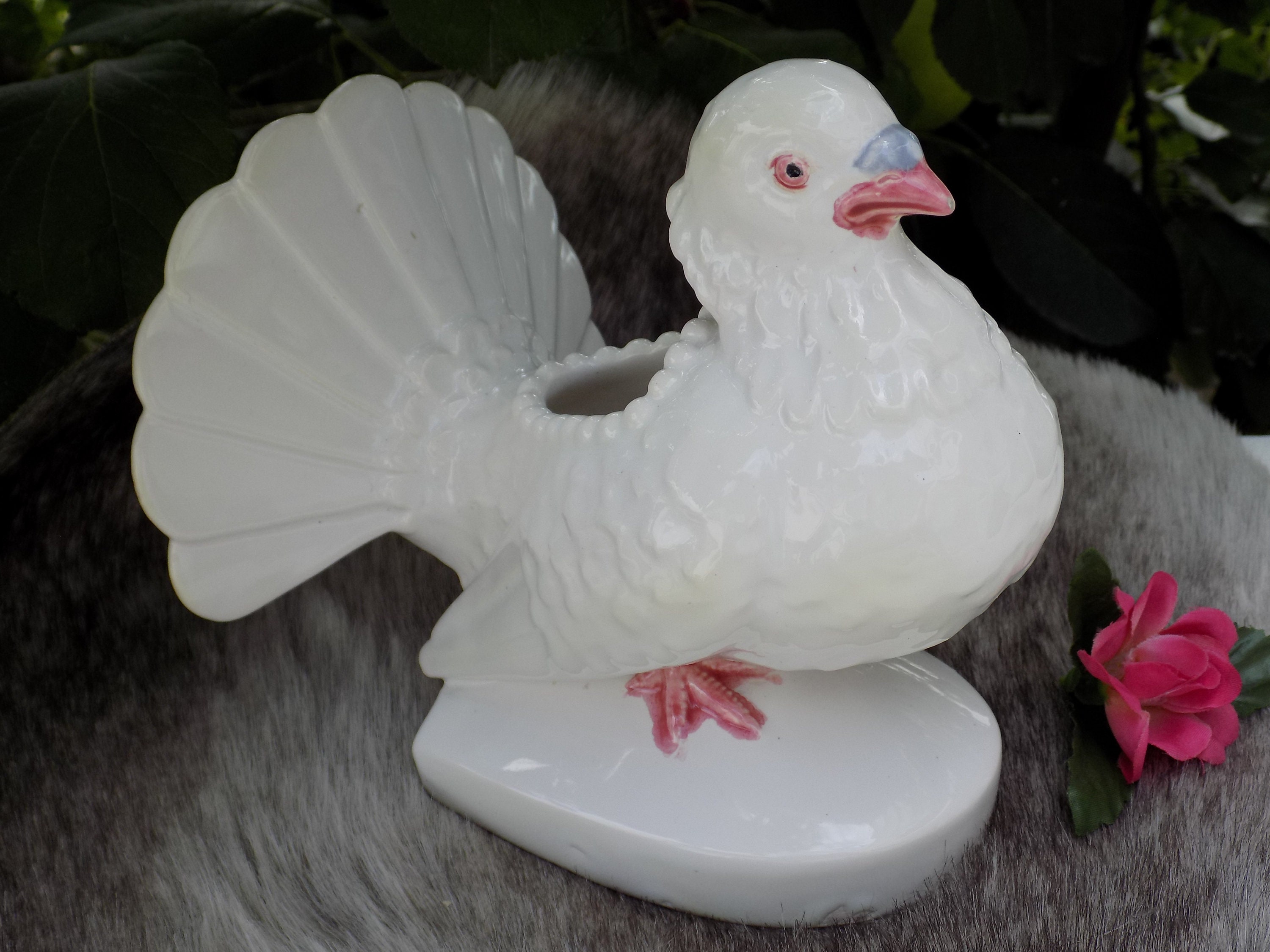 VINTAGE CERAMIC PIGEON With Storage Place.vintage White Dove Planter ...