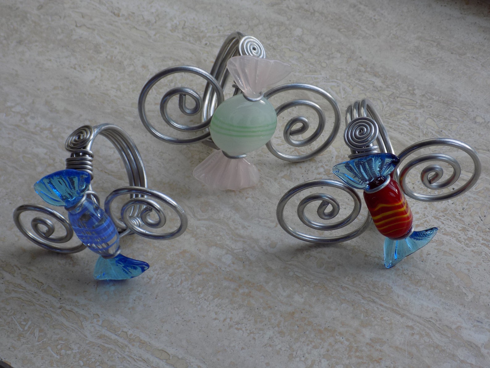 GLASS CANDY NAPKIN Holders.vintage Dary Rees.glass Candy | Etsy