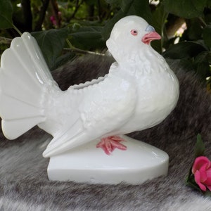 VINTAGE CERAMIC PIGEON With Storage Place.vintage White Dove Planter ...