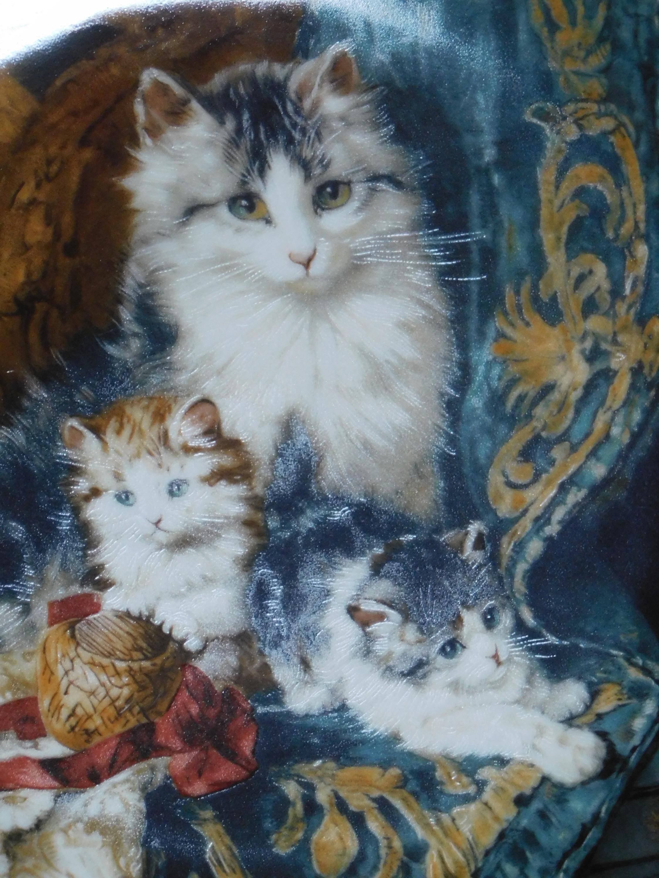 VICTORIAN 'PERFECTLY POISED' Cat Plate No.4800b.henriette Ronner Design ...