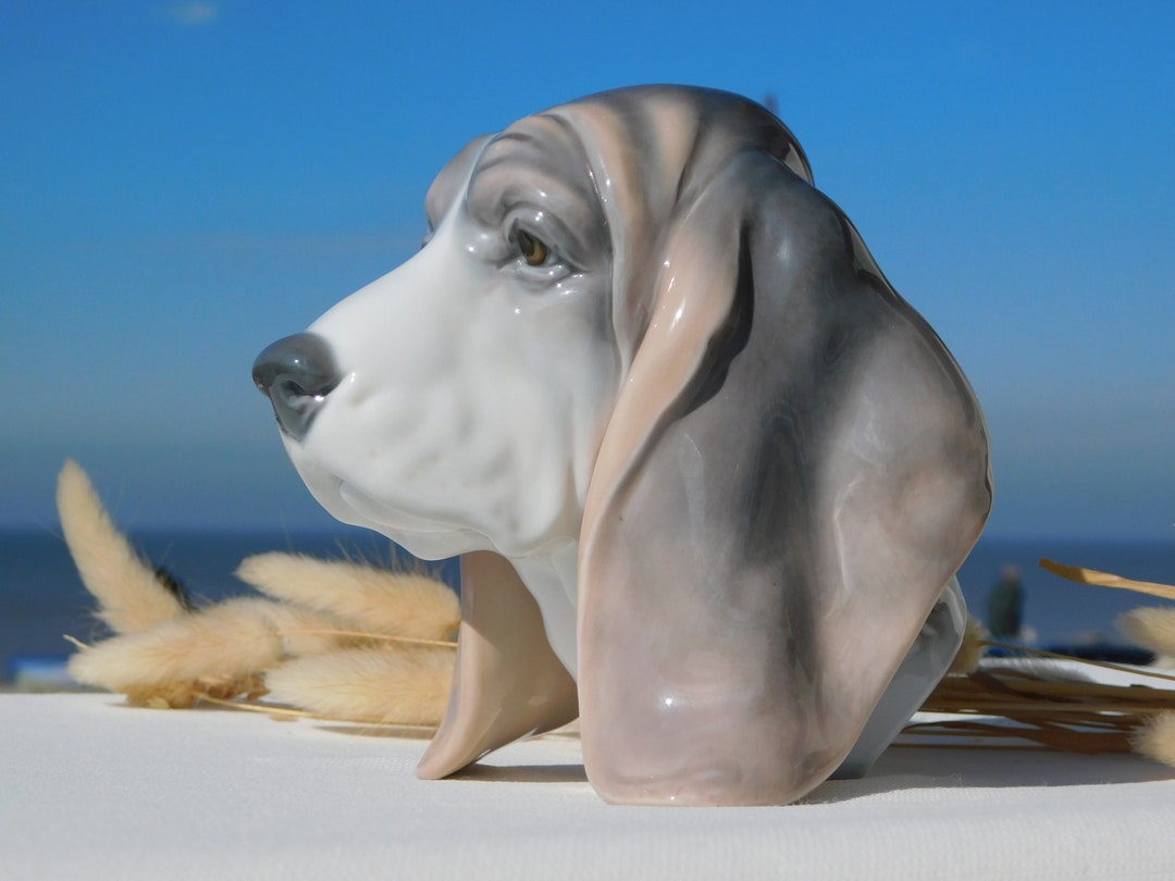 LLADRÓ 1149 CABEZA Perro.dog's Head Sculpture.lladró Hound Dog Bust ...