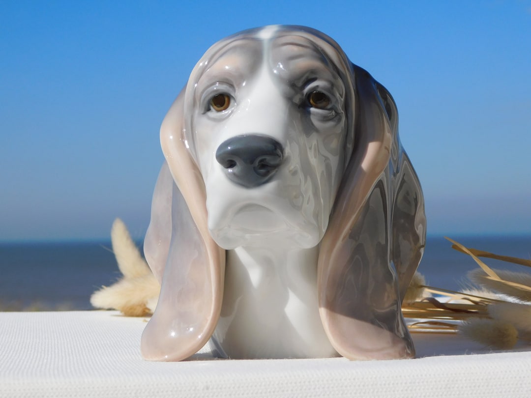 LLADRÓ #1149 CABEZA Perro.dog's Head Sculpture.lladró Hound Dog Bust ...