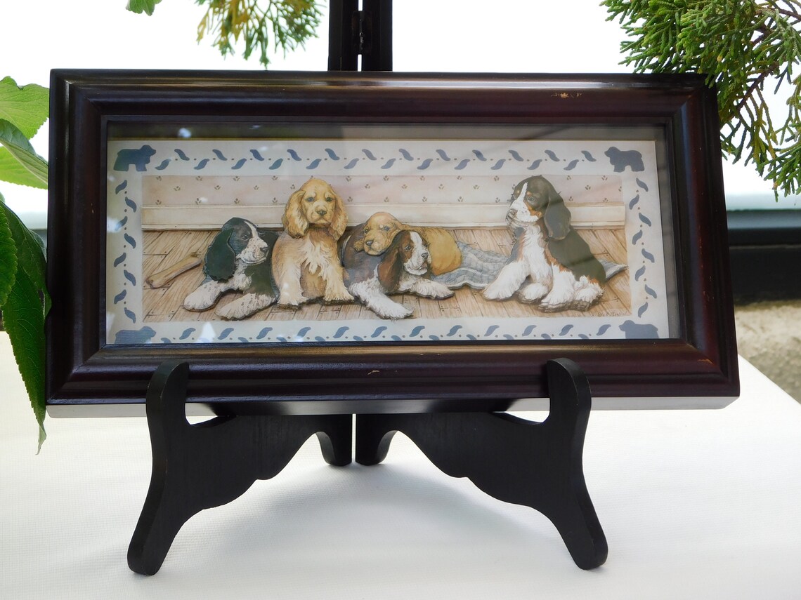 VIEWING BOX WITH Cocker Spaniel Dogs.wooden Show Box.dog Wall ...