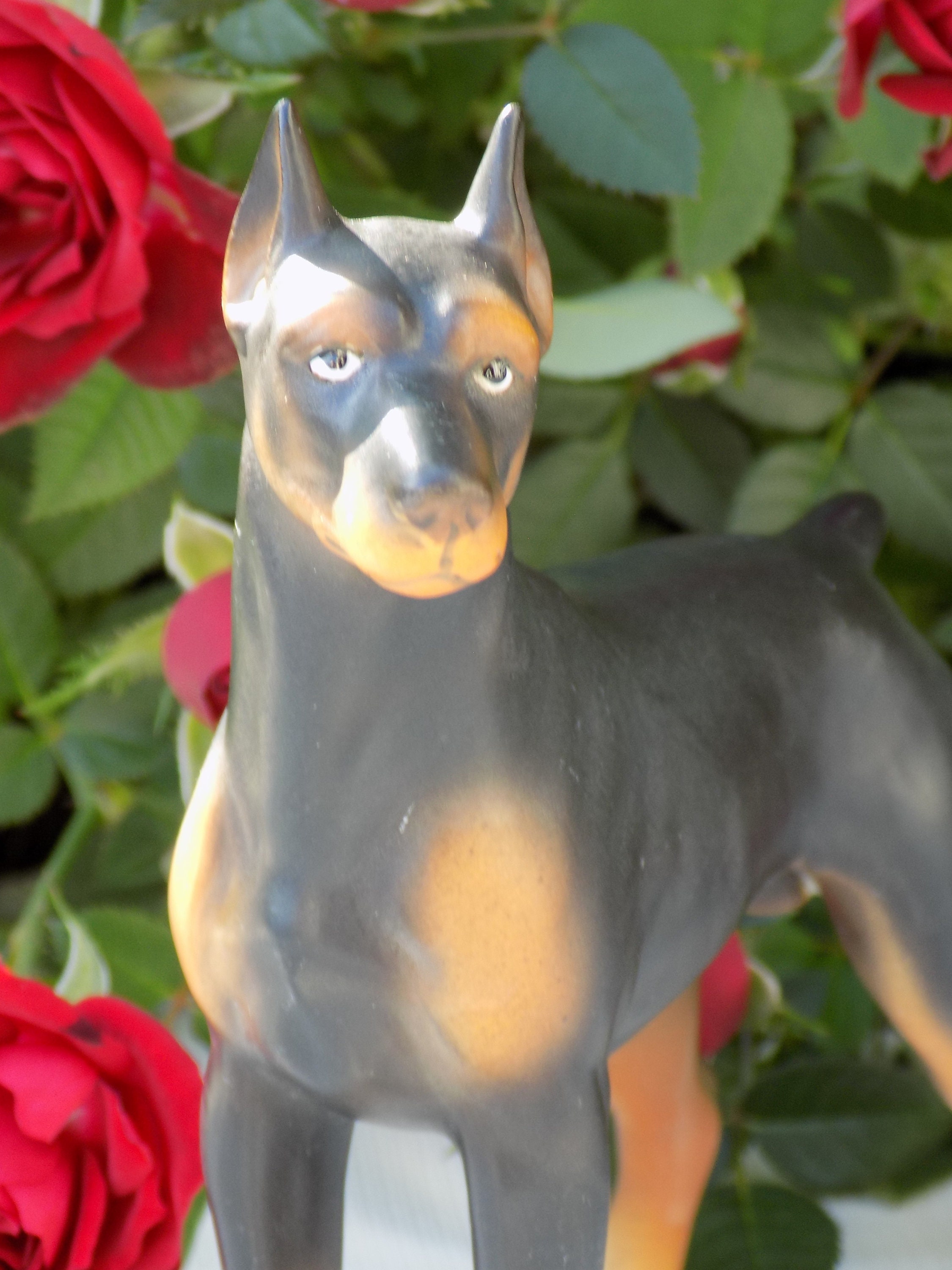 VINTAGE DOBERMAN PINSCHER Dog Figurine.doberman Matte Finish.dobermann ...