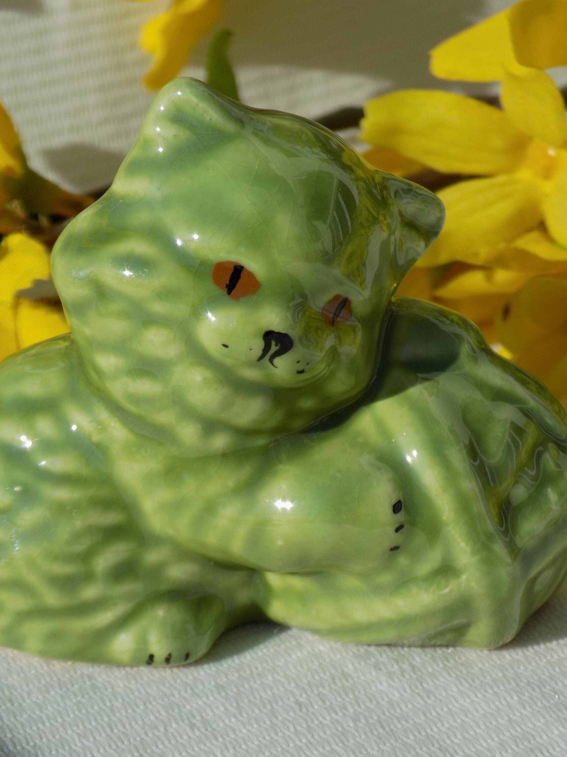 CERAMIC CAT FIGURINE. Vintage Cat Figurine.cat Lovers Gift Present ...
