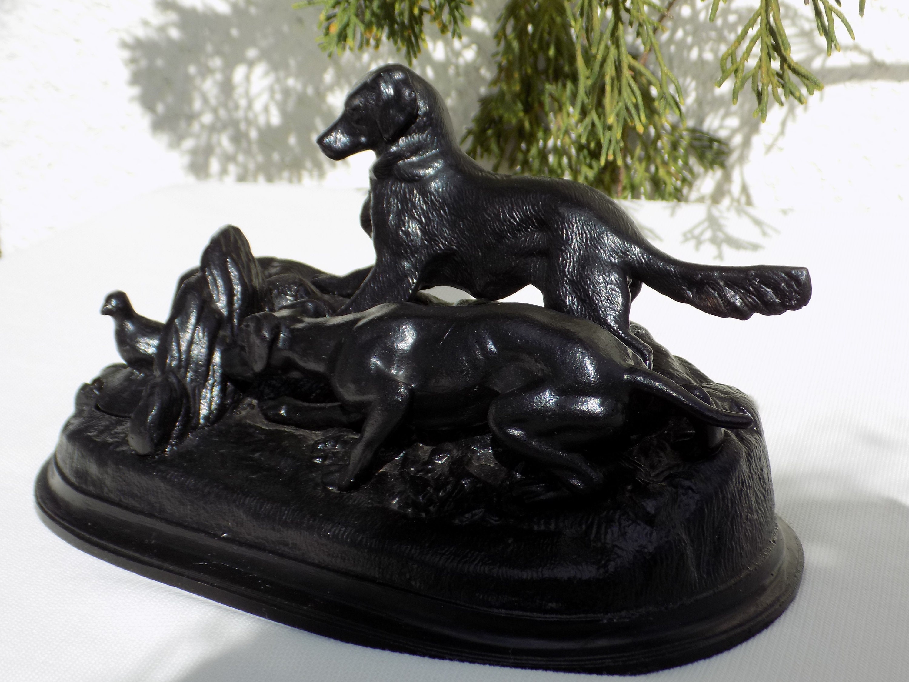 KACNH KASLI FOUNDRY Cast Iron Hunting Dog Inkstand.Vintage | Etsy