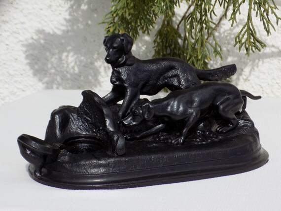 KACNH KASLI FOUNDRY Cast Iron Hunting Dog Inkstand.vintage - Etsy