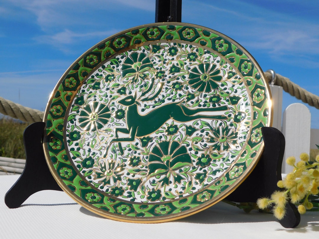 TRADITIONAL RHODIAN Plate.vintage Hand Made Ceramic Wall Plate by ...