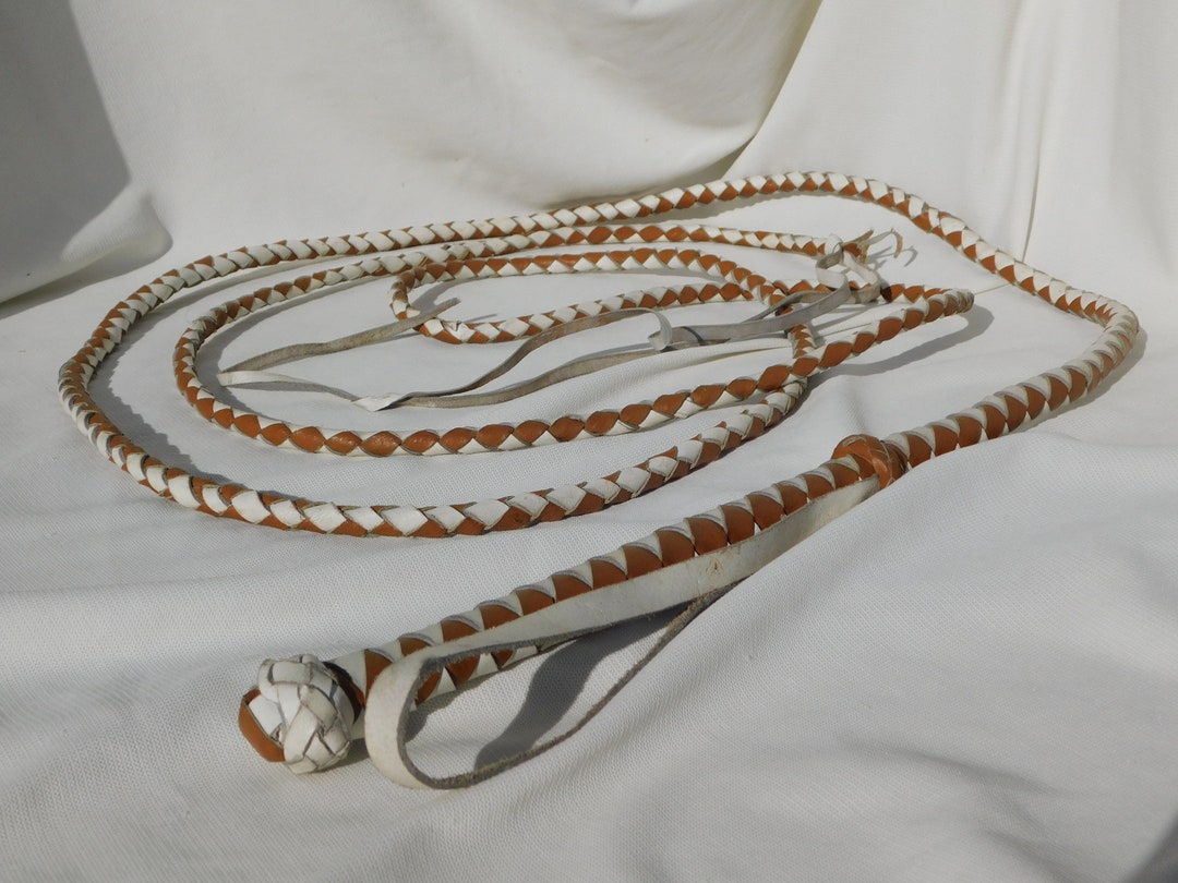 12 FEET Whip.vintage Braided Leather Whip.heavy - Etsy
